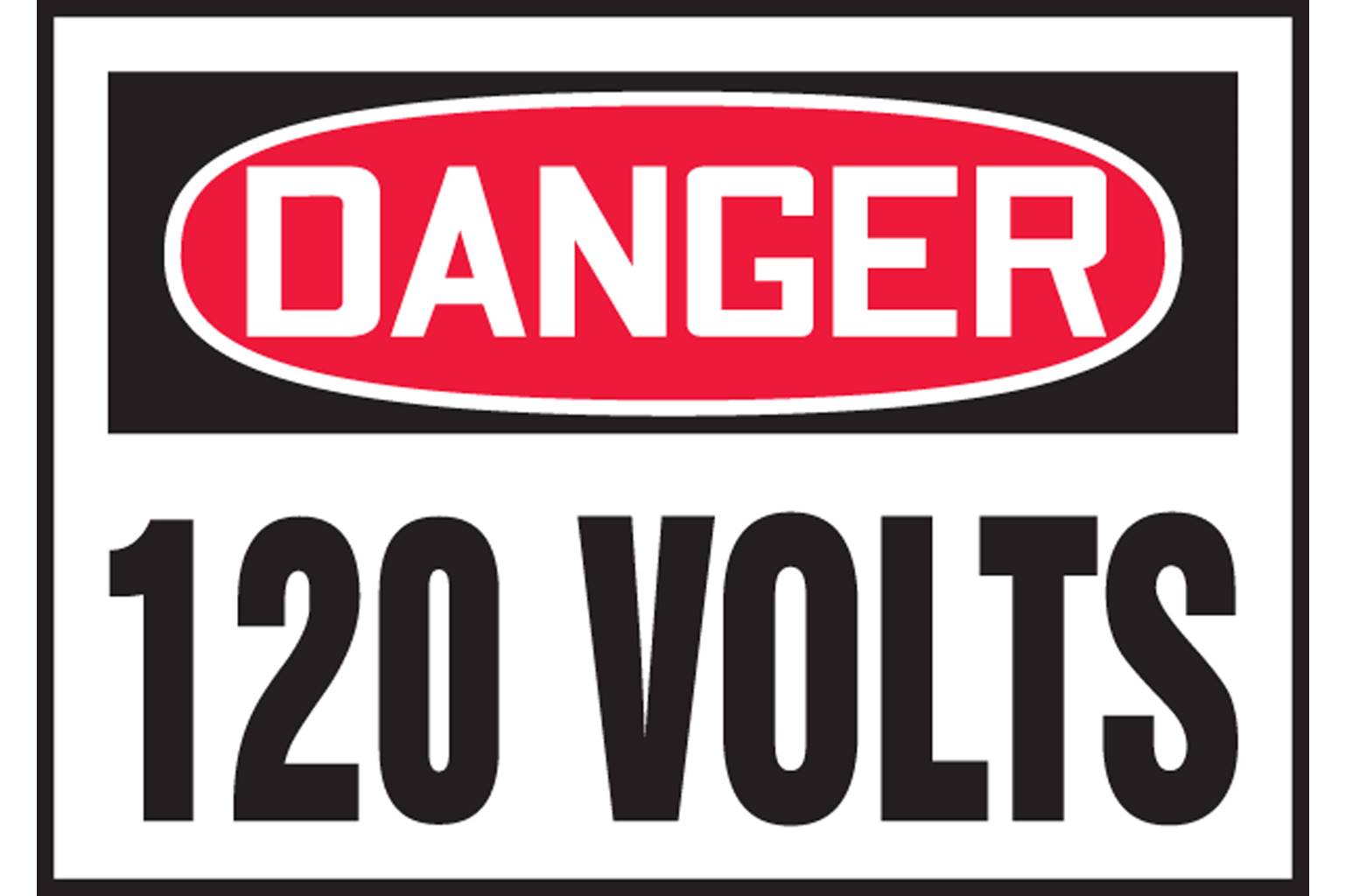 Accuform 3.5 X 5 DANGER 120V LABEL | acflelc153vsp | ohcanadasupply.ca