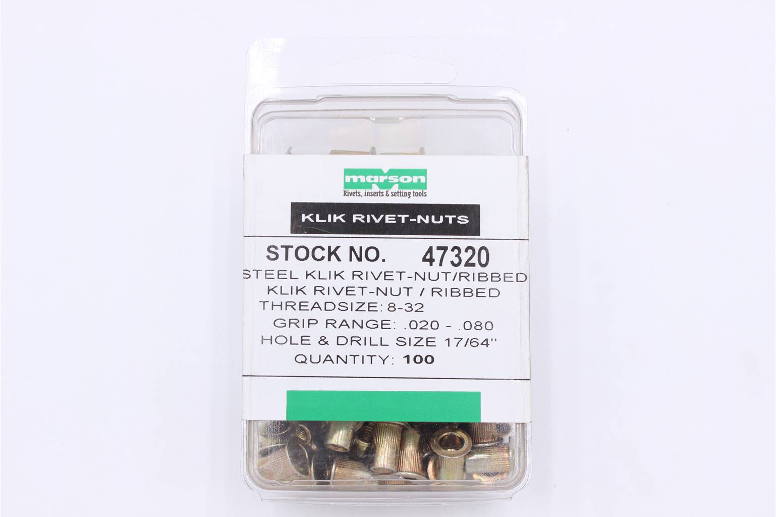 Marson #8-32 ML SERIES RIBBED RIVET-NUTS, STEEL, PACK OF 100 | alc47320 ...