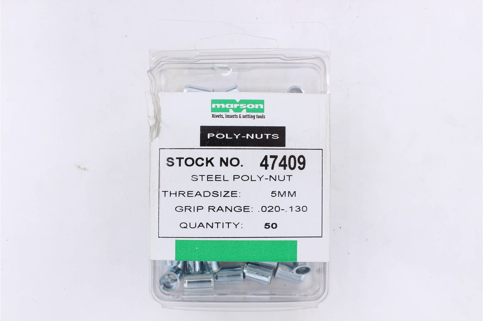 Marson 5 MM KLIK POLY-NUT PACK, STEEL, PACK OF 50 | alc47409 ...