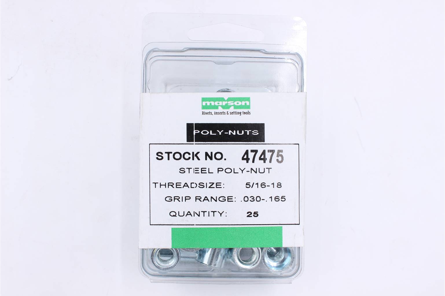 Marson 5/16"-18 Klik Poly-Nut Pack, Steel, Pack Of 25 | alc47475 ...