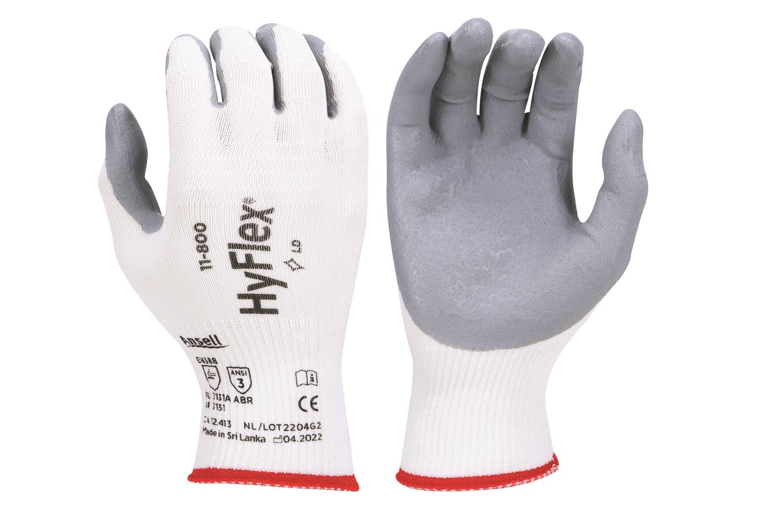 Ansell HYFLEX® GLOVES - GREY COATED PALM - Series | ans1180010 | Gregg ...