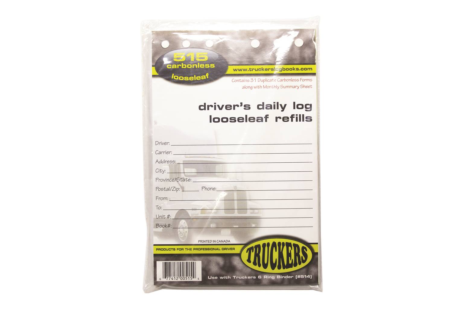 Truckers DRIVER's DAILY LOG LOOSELEAF REFILL | qqq515 | Gregg ...