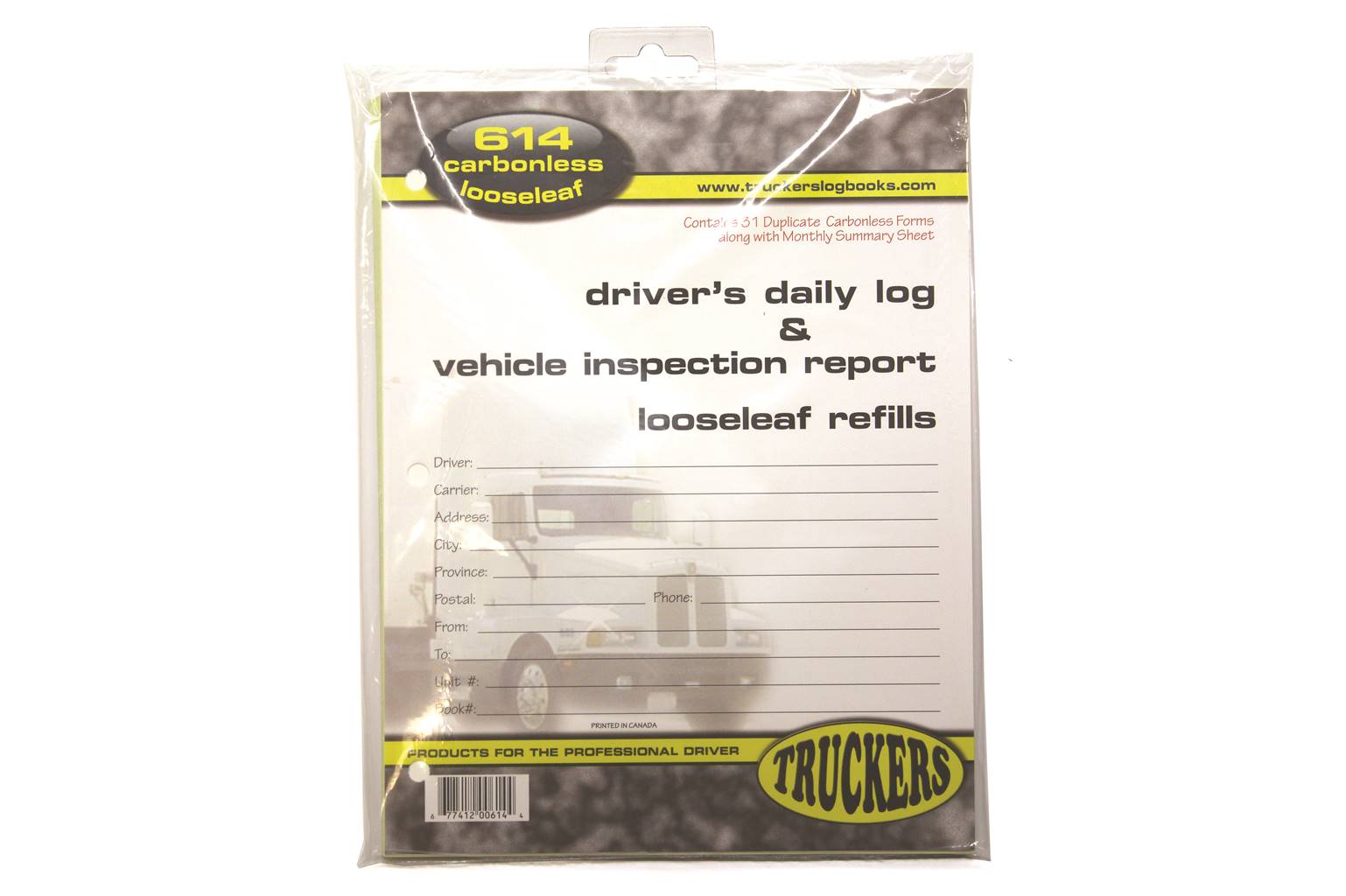 Truckers Driver's Daily Log & Vehicle Inspection Report Looseleaf ...