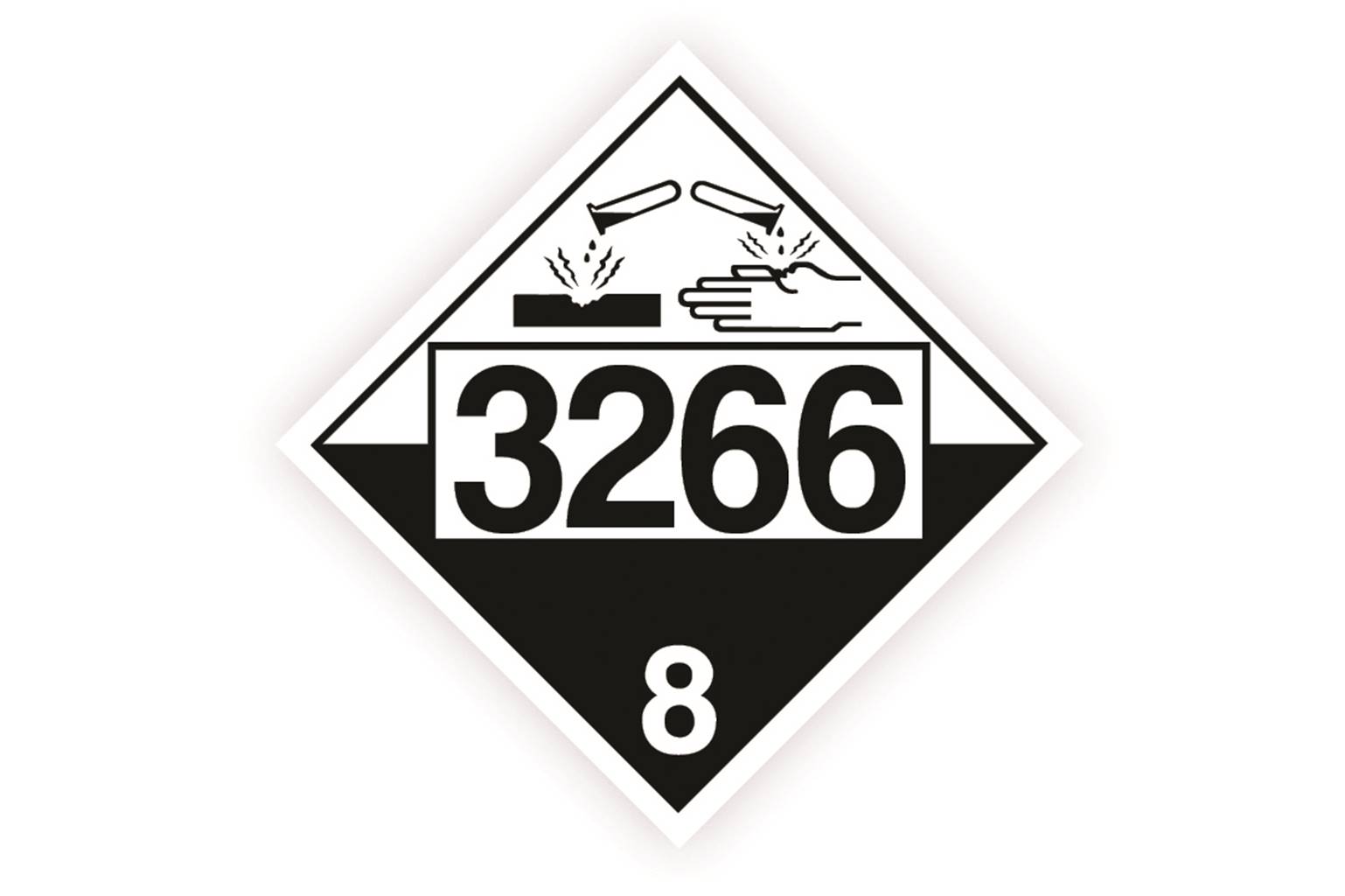 Incom CLASS 8, 3266 NON-REFLECTIVE STYRENE PLACARD | qqqpsn83266